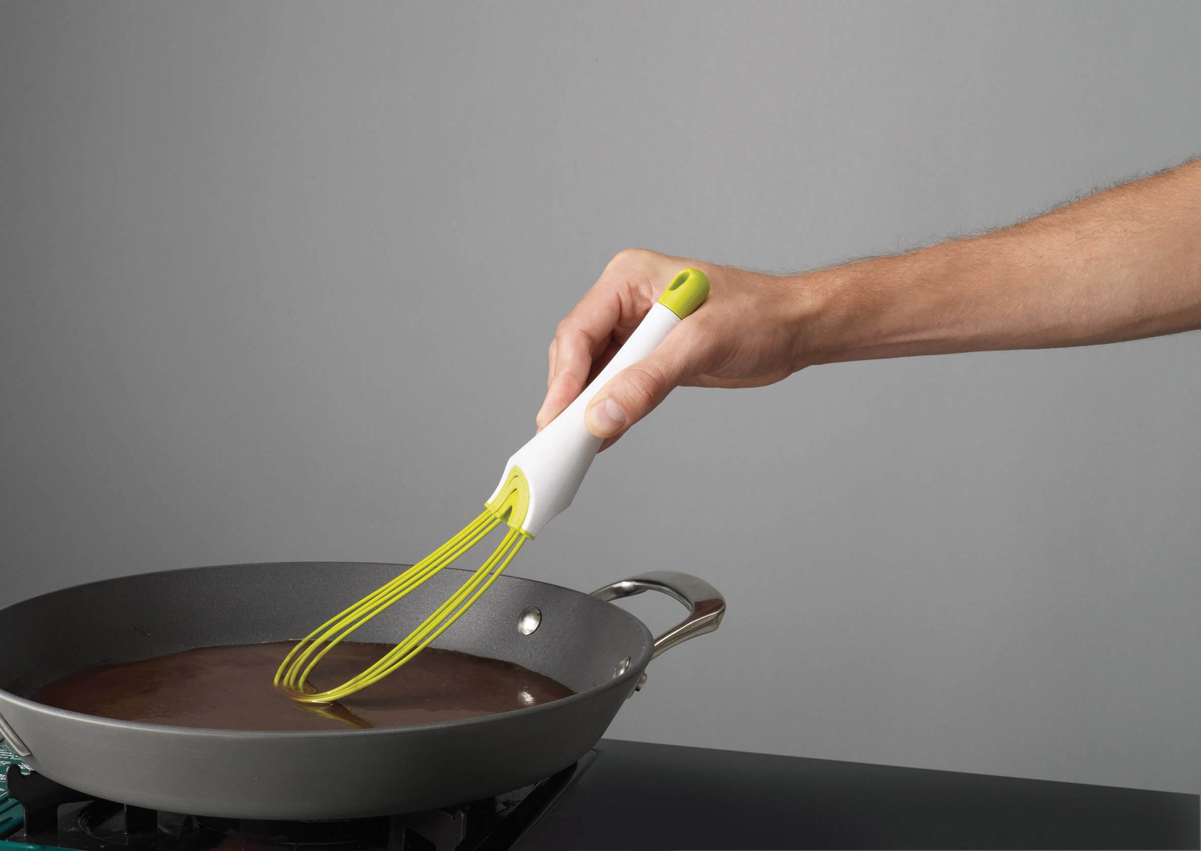 Joseph Joseph Twist Whisk 2-In-1 Balloon and Flat Whisk Silicone Coated Steel Wire, 11.5", Multicolor