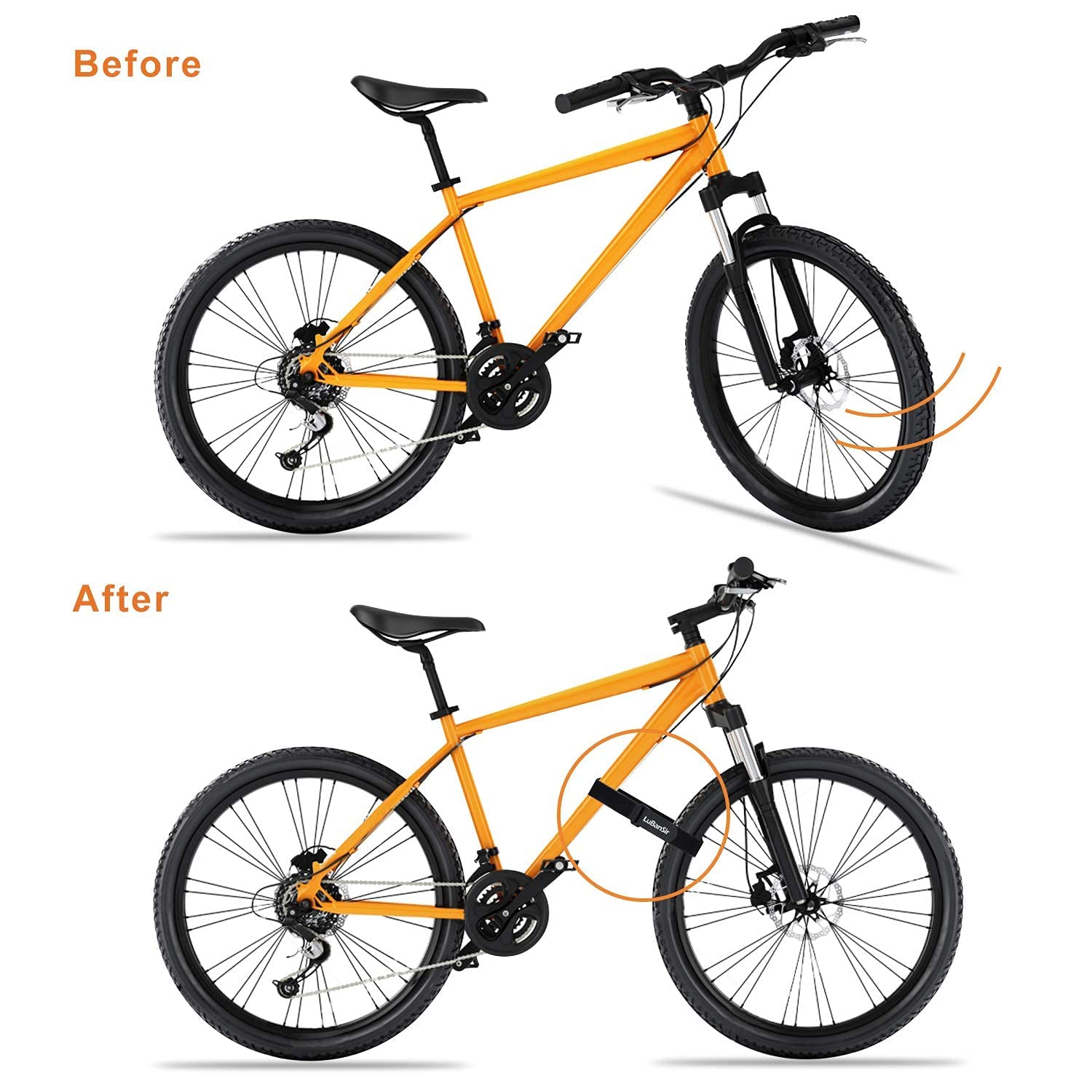 LuBanSir Bike Rack Straps, 8 Pack (8" & 26") Adjustable Bike Stabilizer Straps to Keep Bike Wheel from Spinning