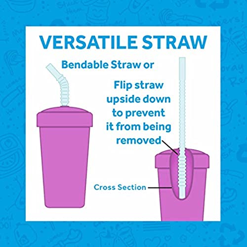 Re-Play Made in USA 10 Oz. Straw Cups for Toddlers, Pack of 3 - Reusable Kids Cups with Straws and Lids, Dishwasher/Microwave Safe - Toddler Cups with Straws 3.13" x 5.5", Fall