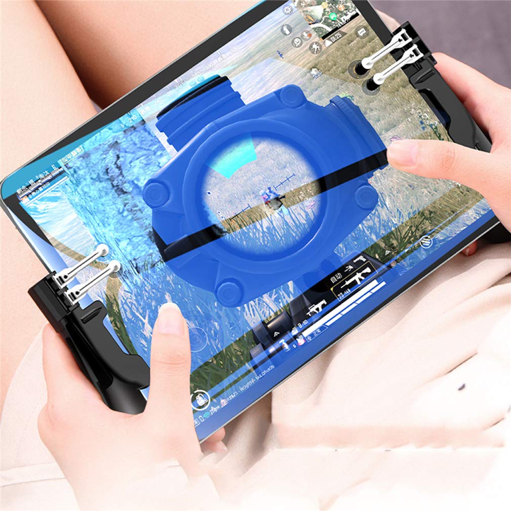 Mobile Game Controller for iPad/Tablets, EMISH Six Finger Game Joystick Handle Trigger Aim Button L1R1 L2R2 Shooter Gamepad for PUBG/Fornite/Knives Out/Call of Duty