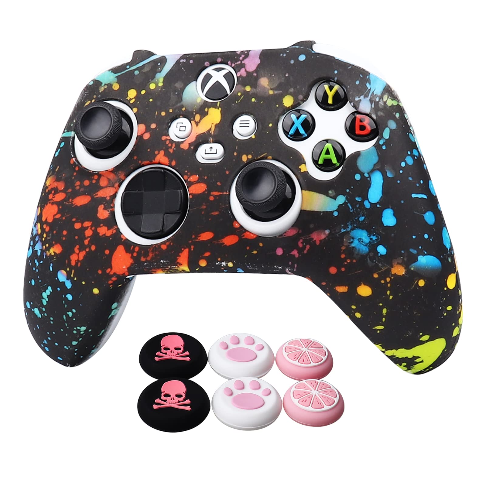 RALAN Controller Skins for Silicone Controller Cover Skin Protector Compatible for (Pink Pro Thumb Grip x 6)
