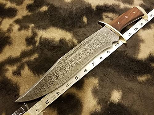 PSK14 - 1| 3| 5| 10| 15| 20 Pieces Pack Bulk Lot - Beautiful Custom Hand Made Damascus Steel Hunting Kitchen Knife | Leather Sheath, Bulk Discounted (15 Pieces)