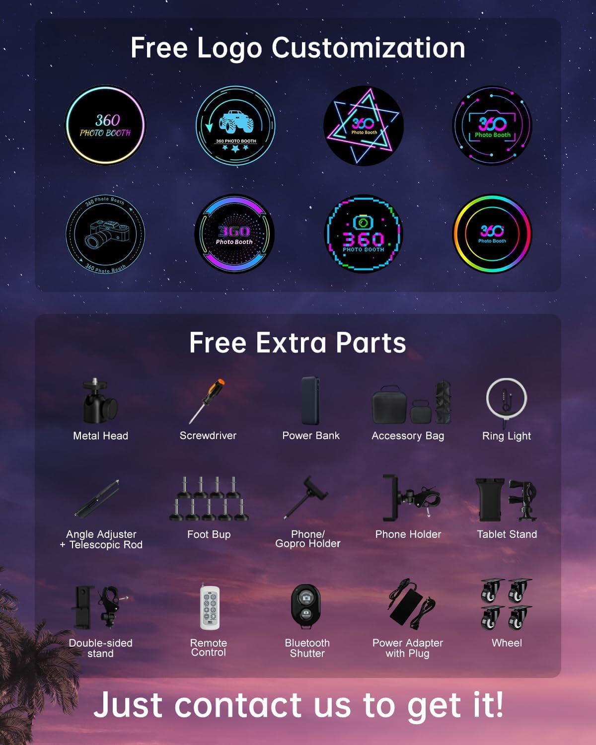 MBOBAO [Newest] 360 Photo Booth Machine with RGB Ring Light,Free Custom Logo, Video Camera Selfie Platform for Live Streaming Wedding Birthday Events Exhibitions (26.8in 1-3 people+Flight Case)