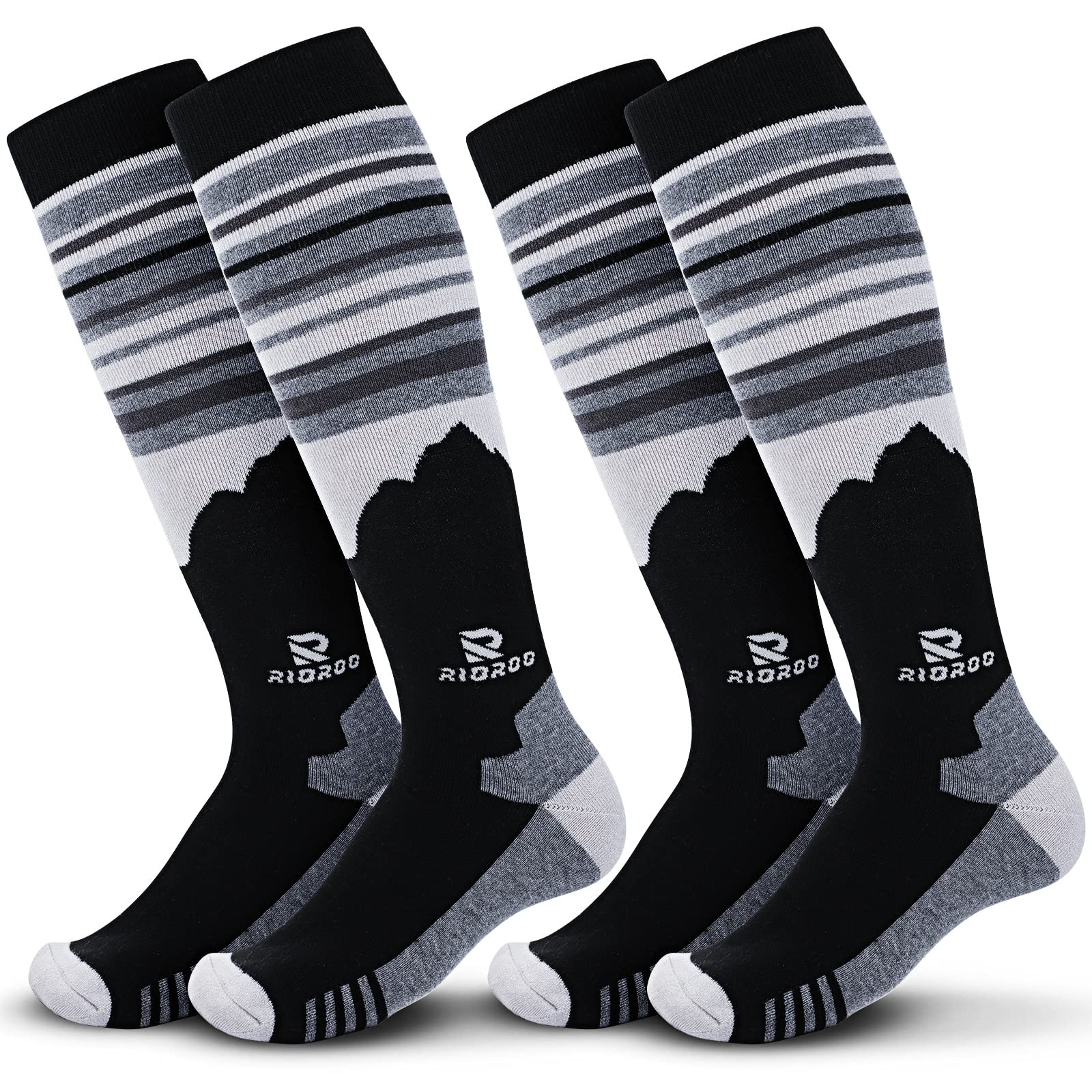 RIOROO Ski Socks Merino Wool,2/3 Pairs Pack Skiing and Snowboarding Socks For Men Women Youth,Winter Knee High Thermal Socks