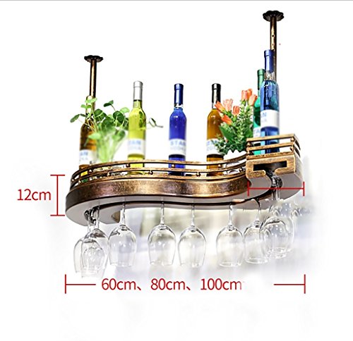 Wine Racks Metal Wine Rack/Hanging Red Wine Cup Holder/Hanging Upside Down Glass Holder/Creative Home Bar/Wine Rack Hanging Glass Holder (Size : 60 * 23cm)