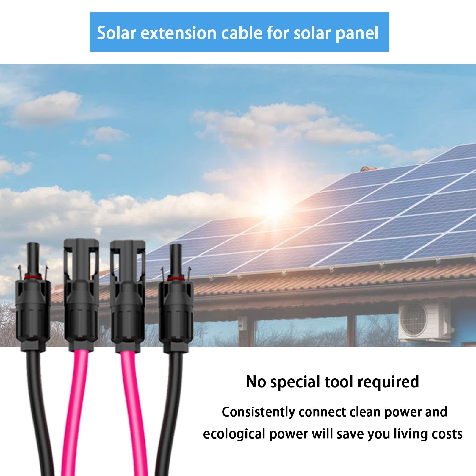 Solar Connectors Y Branch Parallel Adapte Solar Cable Wire Plug Tool Kit forSolar Panel Parallel Connectors with Reverse Current Protection Charge for Power Power Stations Outdoor Generators