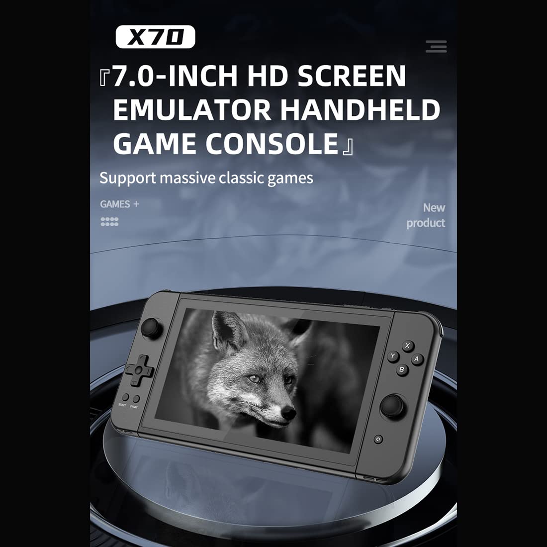 RuiyiF Powkiddy X70 Handheld Game Console with 3000 Games, 7.0 Inch Video Game Console Open Source Nostalgic Retro Arcade Game Machine