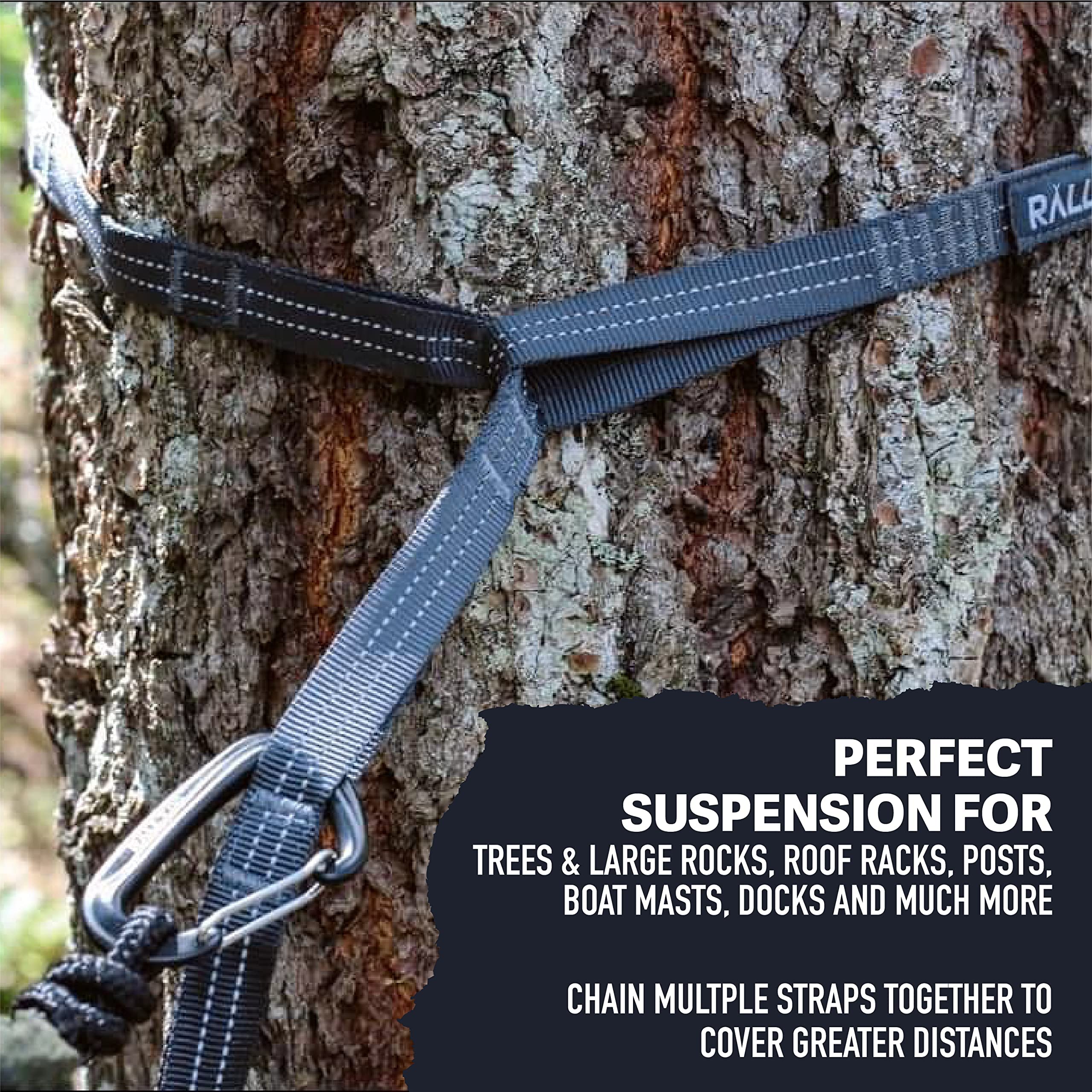 RALLT Camping Hammock with Carabiners - Includes Ripstop Parachute Nylon Hammock, & 2 Wire Gate Carabiners - Outdoor Gear - (Camo)