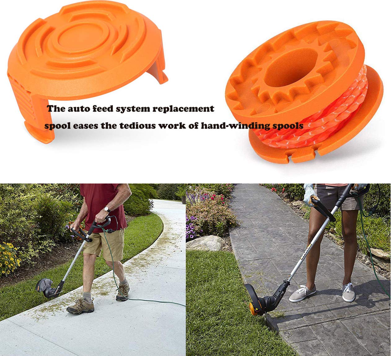 Line String Trimmer Replacement Spool,10ft 0.065" Replacement Autofeed Edger Spool Compatible with Worx WG180 WG163 WG175 WA0010 (13 Pack) Weed Eater String,Weed Wacker Spool Replacement Parts