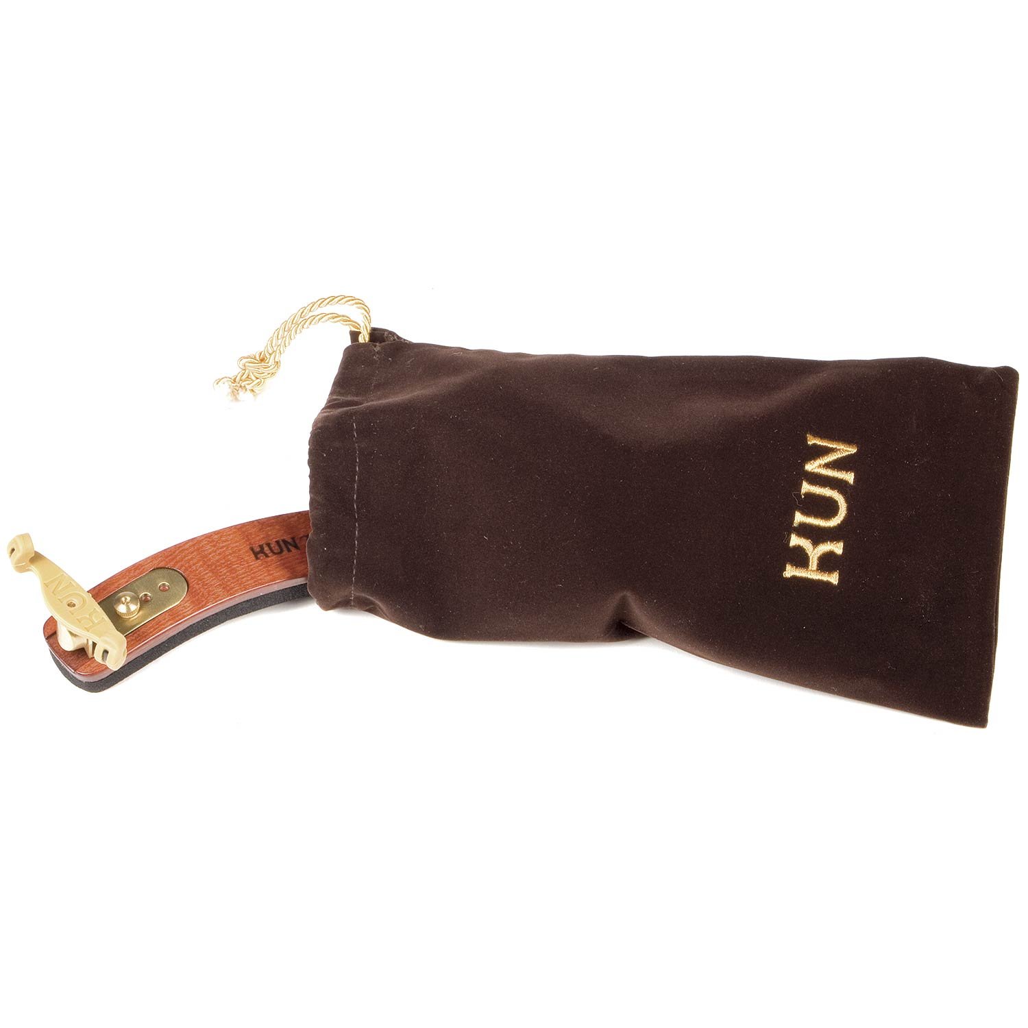 Kun Bravo 4/4 Violin Shoulder Rest - Hardwood with Brass Fittings