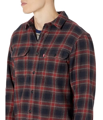 Levi's Men's Classic Worker Long Sleeve Wovens Shirt, Black Agate, X-Large