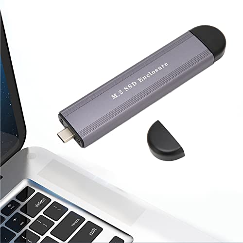 Toolless M.2 SSD Enclosure M.2 NVME NGFF SSD 10Gbps Type C USB3.0 Smart Hibernation Plug and Play for Desktop Tablet PC Grey
