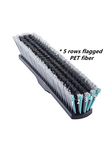Push Broom Heavy-Duty Indoor Outdoor Floor Cleans Brush Bristles Adjustable Steel Handle Pole 55β Wide 16β Lightweight Scrub Sidewalk Driveway Yard Patio Garage Concrete Wood Stone Tile Wall