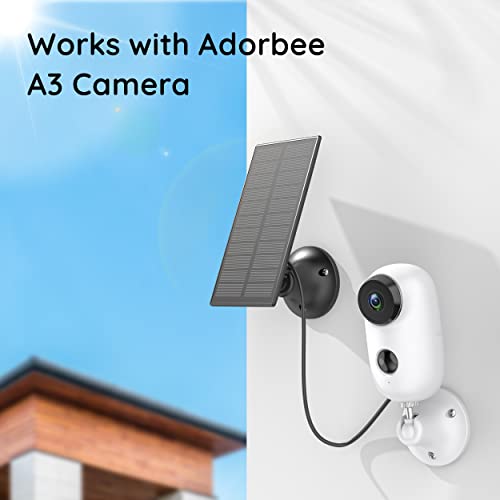 Solar Panel Camera USB Charger: 5v Outdoor Panels Charging Security Wireless Cameras via Micro USB Port - Power Supply for Weatherproof Outside Rechargeable adorcam Surveillance Camera