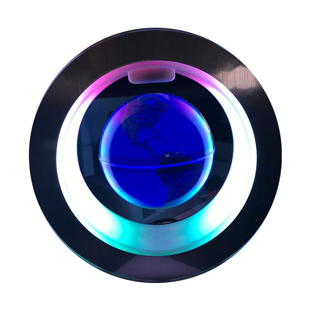 Magnetic Levitation Floating World Globe Desk, 4'' Electronic Antigravity Magnetic Levitating Floating Globe with Colorful LED World Map (English version)