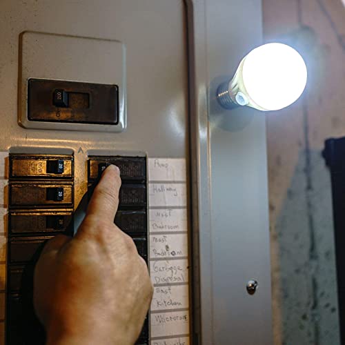 LitezAll Motion Activated Light - Portable COB LED Battery Operated White Light Bulb, Detects Motion up to 10 Feet Away, Grab and Go Magnetic Flashlight - Batteries Included, 1pc