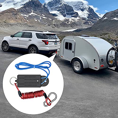 Trailer Breakaway Switch, Huazu 4ft Breakaway Coiled Cable with Electric Brake Switch for RV Towing Trailer