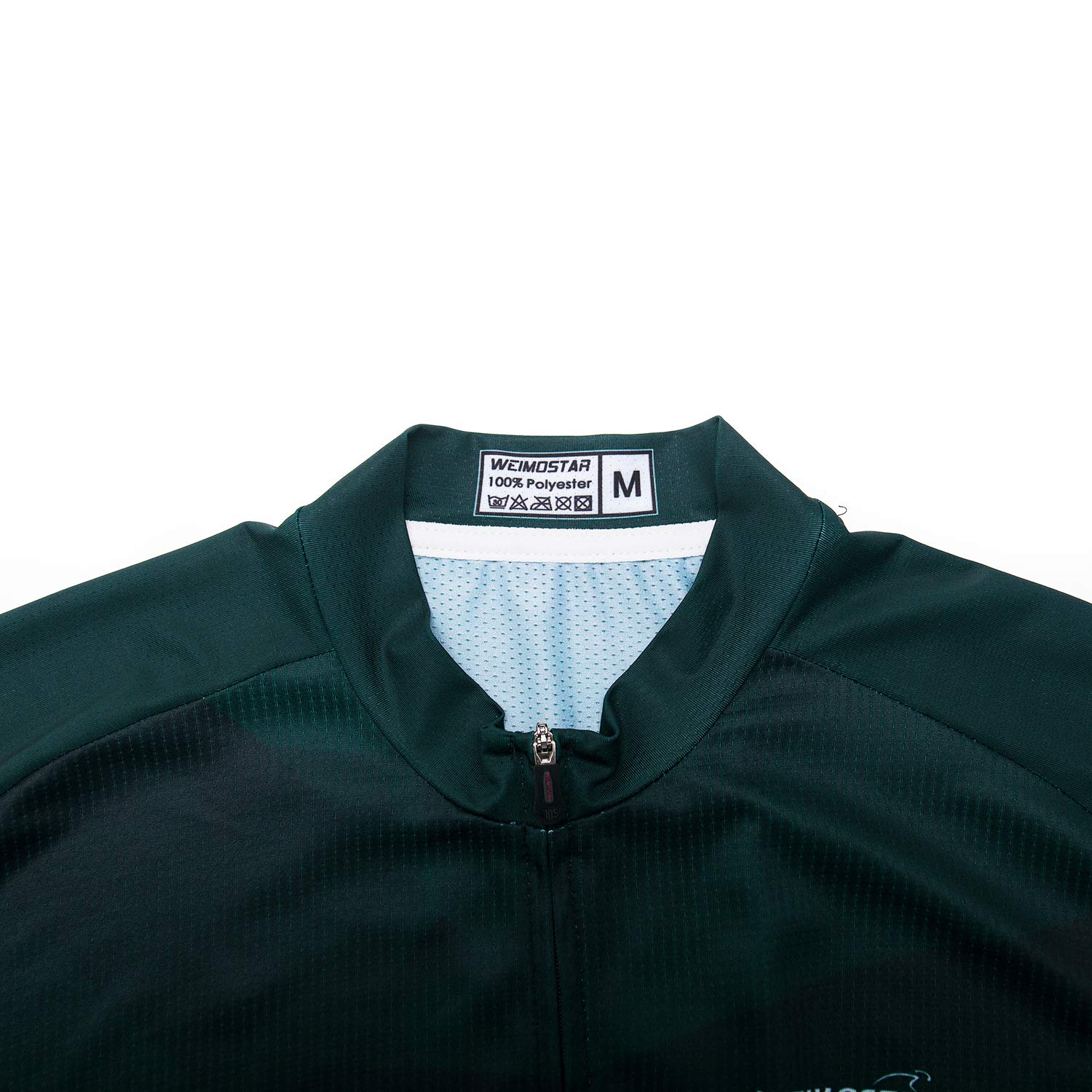 Mens Cycling Jersey Short Sleeves Mountain Bike Shirt MTB Top Zipper Pocket Reflective Green