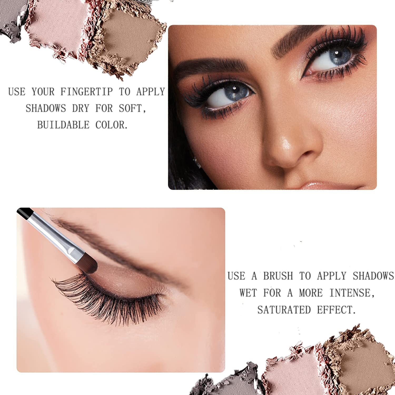 Sulily 10 Colors Eyeshadow Palette Matte Nude Shimmer Eye Makeup Palette,High Pigmented, Naturing-Looking, Ultra-Blendable,Long Lasting High Pigment with 2 Eyeshadow Brush (04+05)