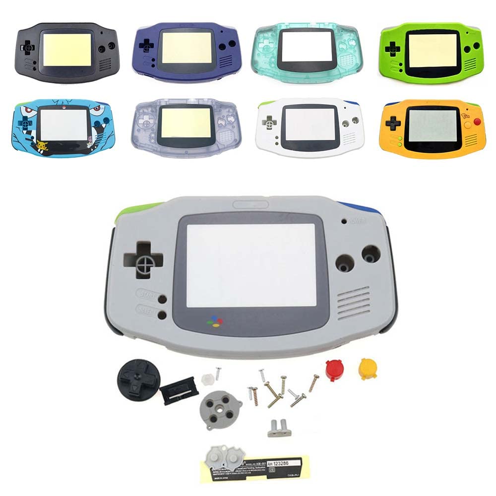 Rymfry Housing Shell Sets with Buttons Screen Lens Screwdriver for Gameboy Advance GBA Game Console (Black)
