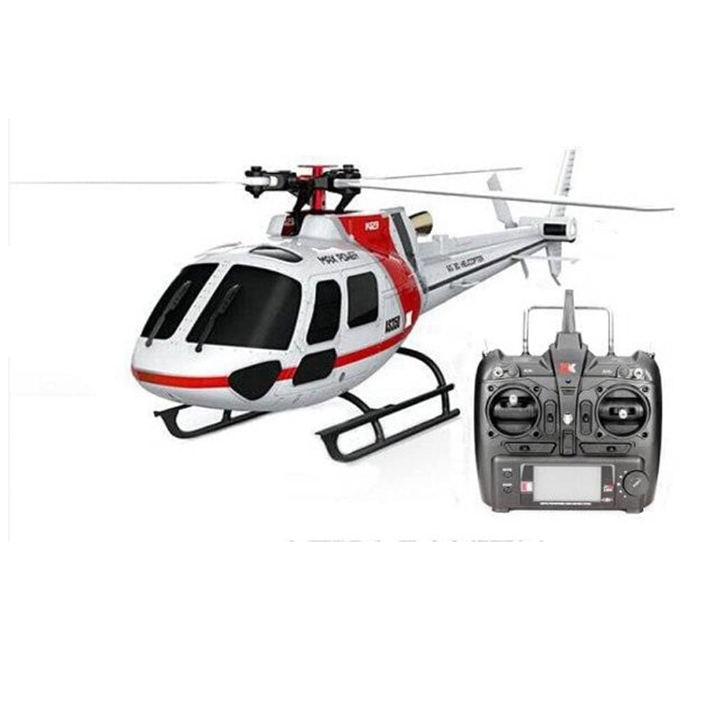 shultainoum WLtoys XK K123 6CH Brushless AS350 Scale RC Helicopter with 2 Batteries Perfect for 3D Flight and Aerobatics