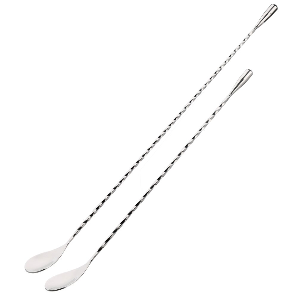 Purefold 15.7/12 Inches Bar Cocktail Spoons Set, Stainless Steel Spiral Pattern Cocktail Shaker Cocktail Mixing Spoon