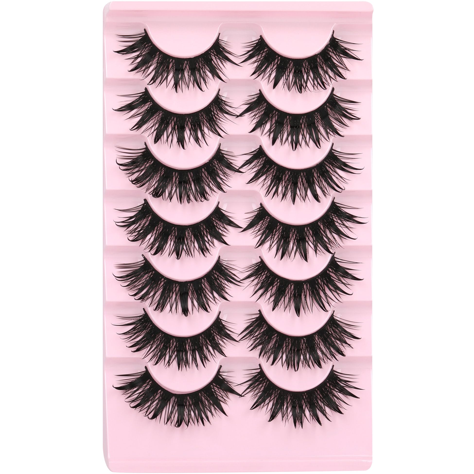 Manga Lashes Wet Look Lashes Fluffy Spiky Mink Lashes Dramatic Doll Lashes Cosplay Asian Japanese Korean Style Anime Eyelashes Pack by EYDEVRO, 1.0 Count