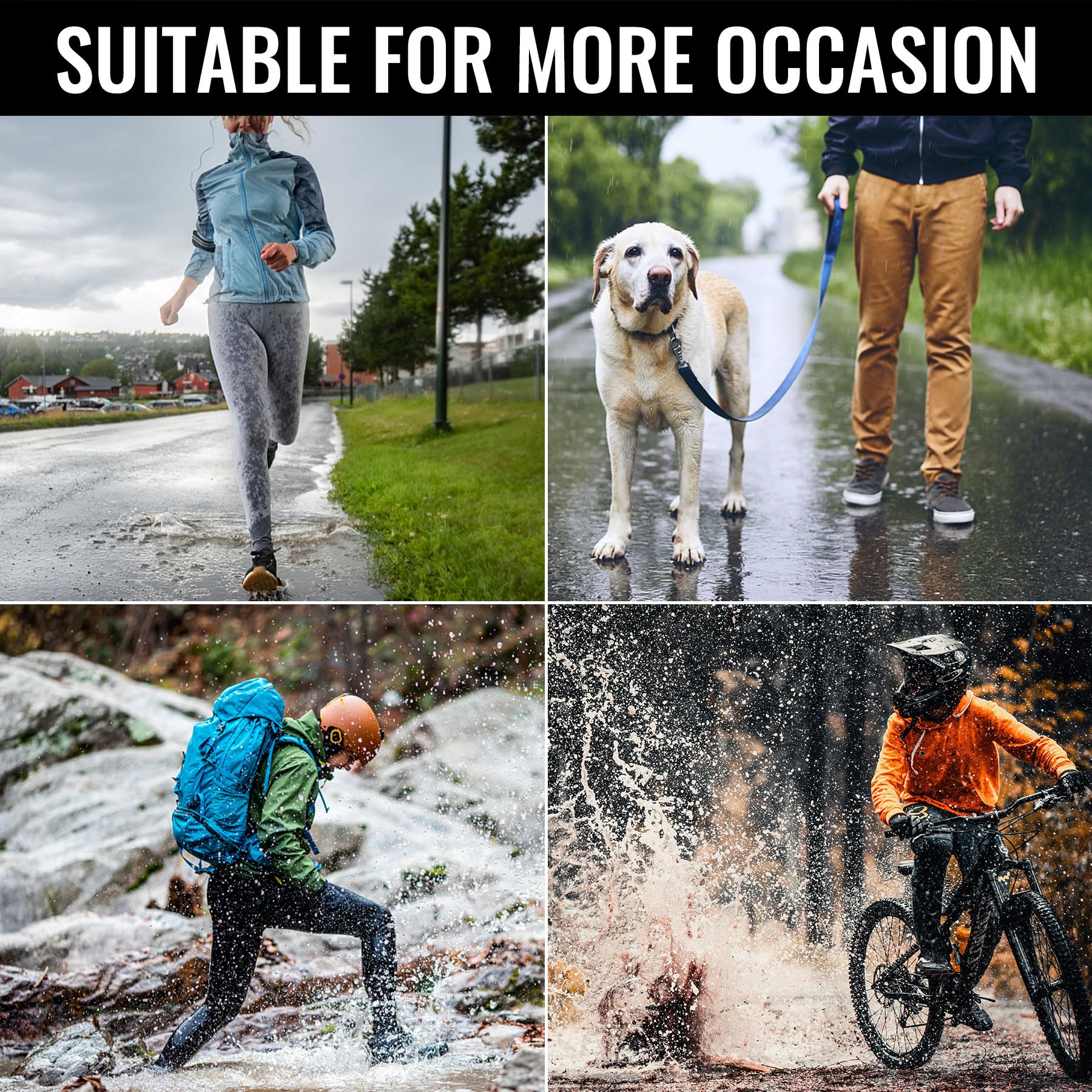 RANDY SUN Ultra Thin Waterproof Running Socks, Youth Women Water Resistant Breathable Mid-Calf Windproof Breathable Moisture Wicking Camping Socks 1 Pair Purple&Yellow