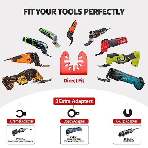 Litorange 6 Pcs Diamond Oscillating Blades, Oscillating Multi Tool Diamond Saw Blades for Grout Removal, Flush Cut, Cleaning Mortar, Compatible with Dewalt Ryobi Milwaukee Rockwell Makita Bosch