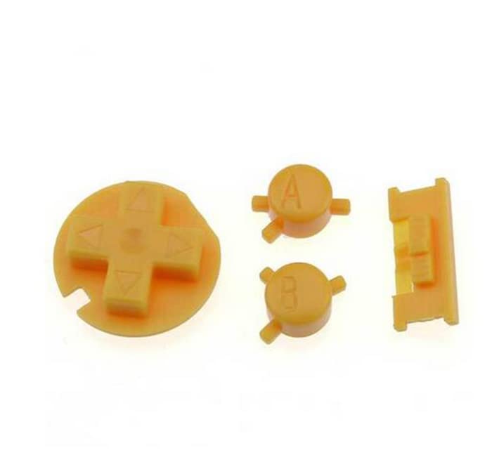 Rymfry Silicone Rubber Conductive Pad & Plastic D Pads A B Power ON Off Buttons for Gameboy Color GBC (Yellow)
