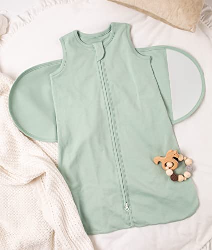 Transitional Baby Swaddle and Sleep Sack 100% Cotton, Adjustable, Easy and Simple for Soothing Sleep, 3-6 Months