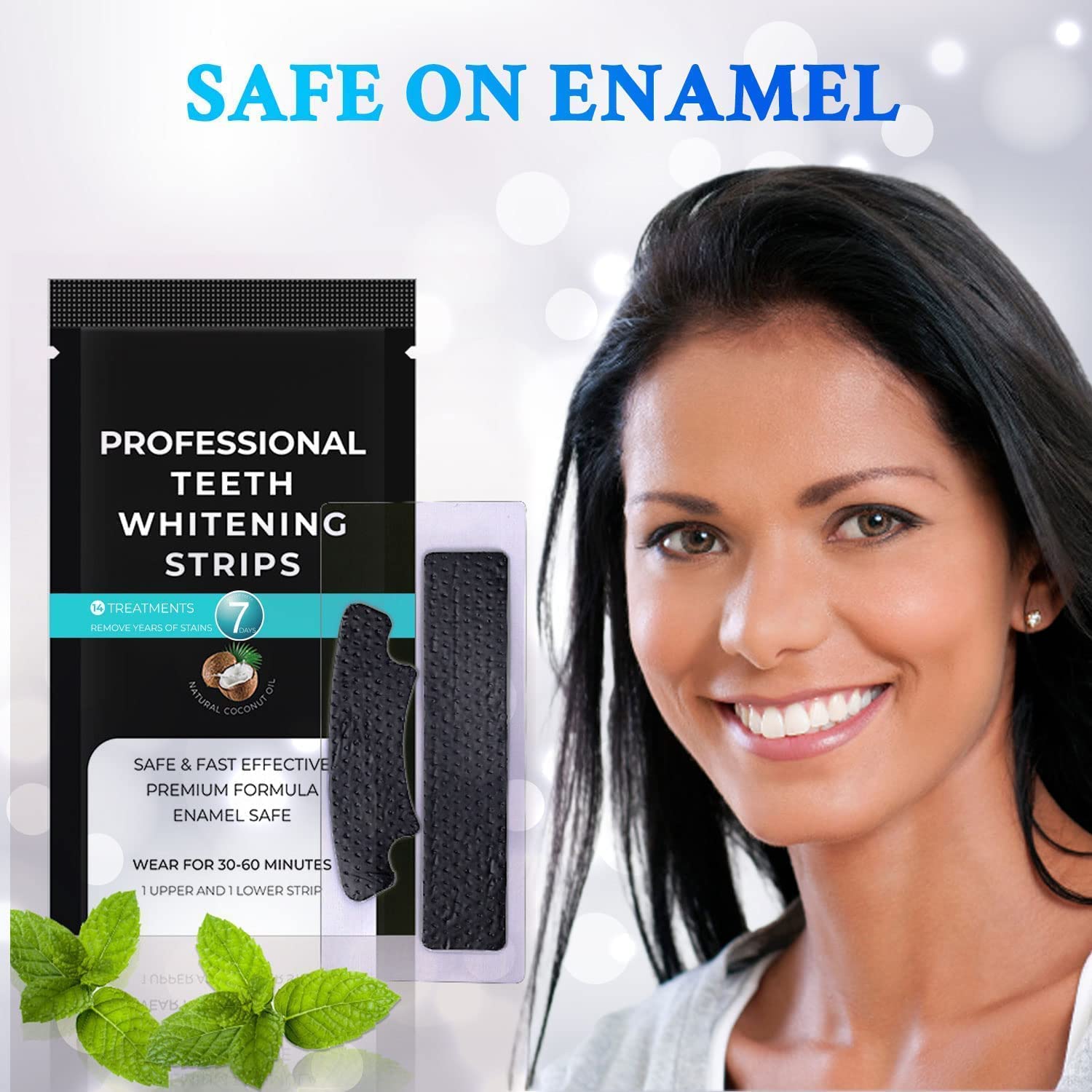 Teeth Whitening Strips, Whitening Strips, 28 Non-Sensitive Whitening Strips, Teeth Whitening Kit, 14 Sets Fast-Result Teeth Whitener, Peroxide Free Teeth Whitening Strips