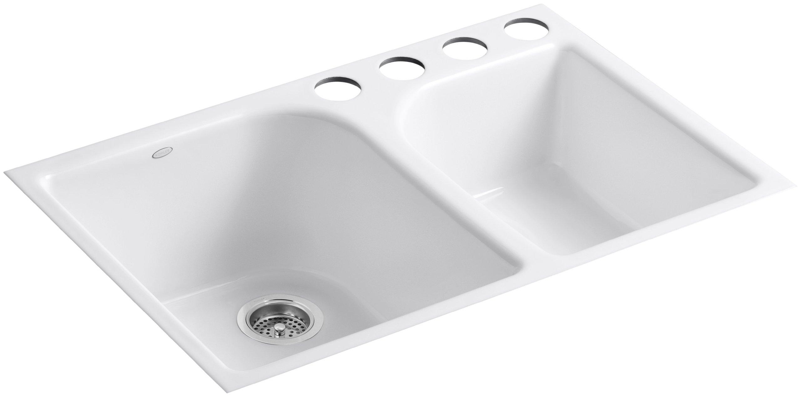 Kohler K-5931-4U-0 Executive Chef Undercounter Kitchen Sink, White