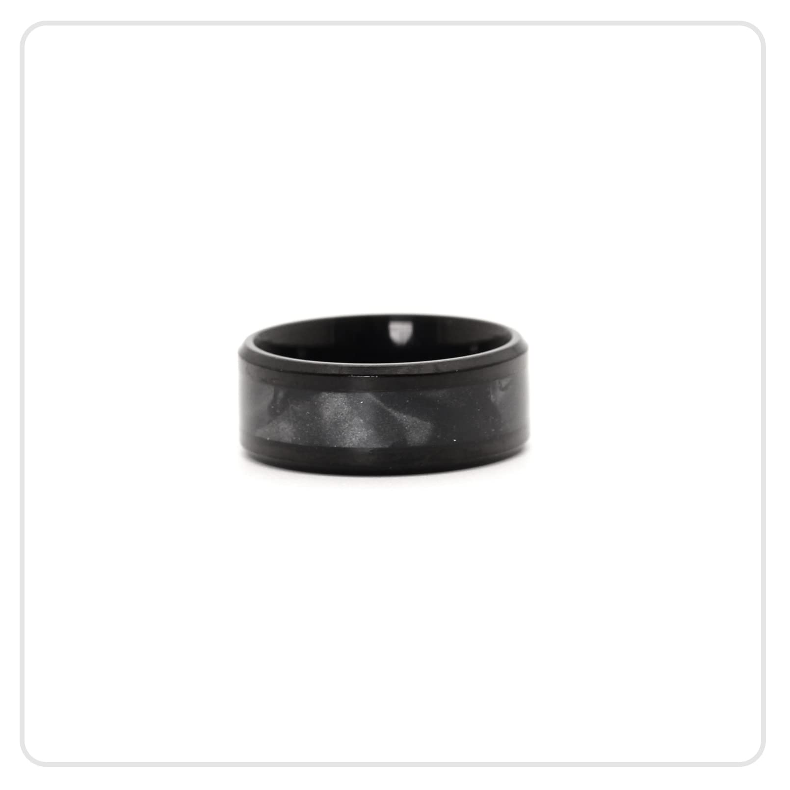 Nsitbbuery Hip Hop Jewelry Black Shell Band Ring(Black(11))