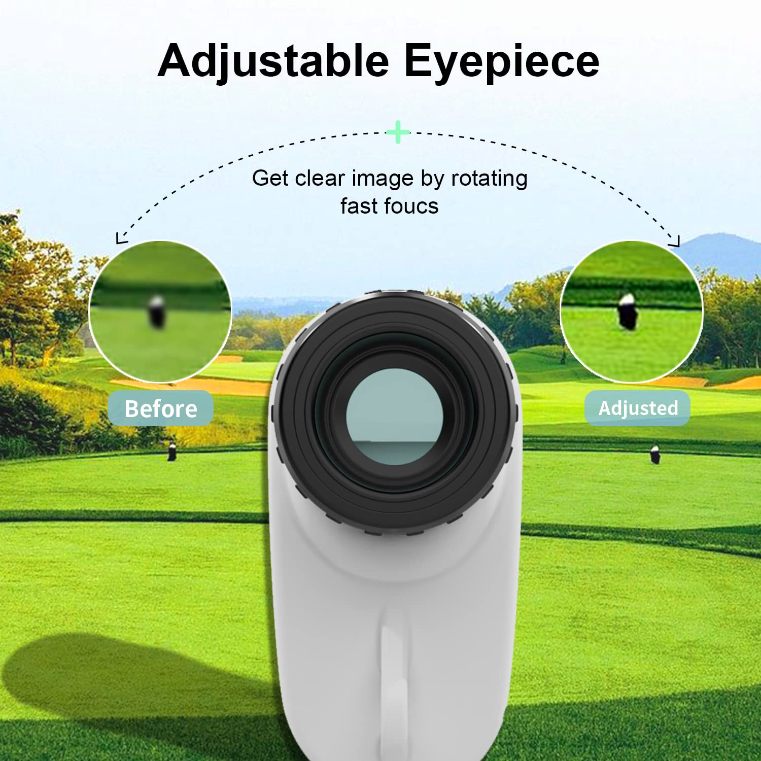 Range Finder, Fyobyye Golf Rangefinder with Slope Switch, High Precision Range Finder Golfing with Flag Pole Locking Vibration, 6X Magnification Golf Distance Rangefinder Golf Gifts for Men
