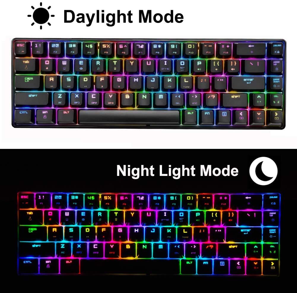 LexonElec Wired 60% Mechanical Gaming Keyboard with Chroma RGB Backlit Type C Ultra-Compact 68 Keys Full Anti-ghosting Mini Keyboard Compatible with PS4,Xbox,PC,Laptop,MAC(Blue/Blue Switch)