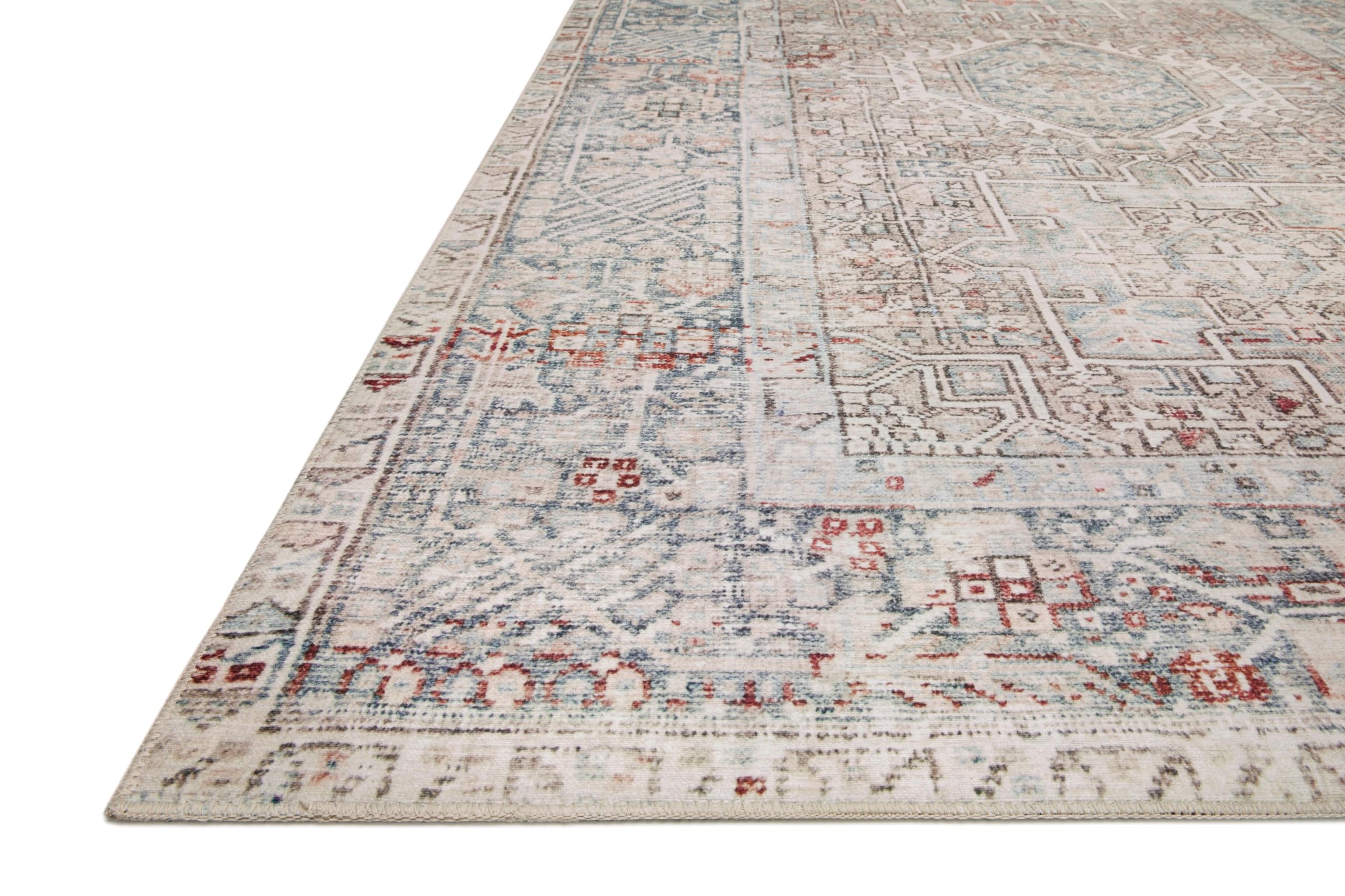 LOLOI Chris Loves Julia Jules Collection JUL-07 Natural/Ocean 2'-6'' x 12'-0'' Runner Rug