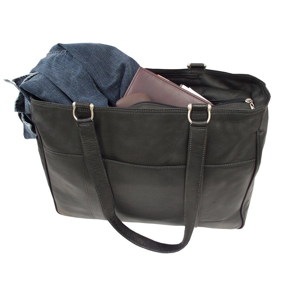 Piel Leather Medium Shopping Bag, Black, One Size