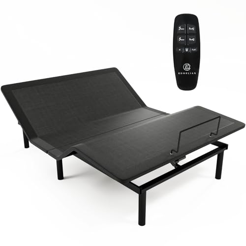 koorlian Adjustable Bed Frame Basic Queen XL, Ergonomic Bed Base with Head and Foot Incline, Zero Gravity, Wireless Remote, Quiet Motor, 12 inch Legs for Storage, 5-Minute Assemble
