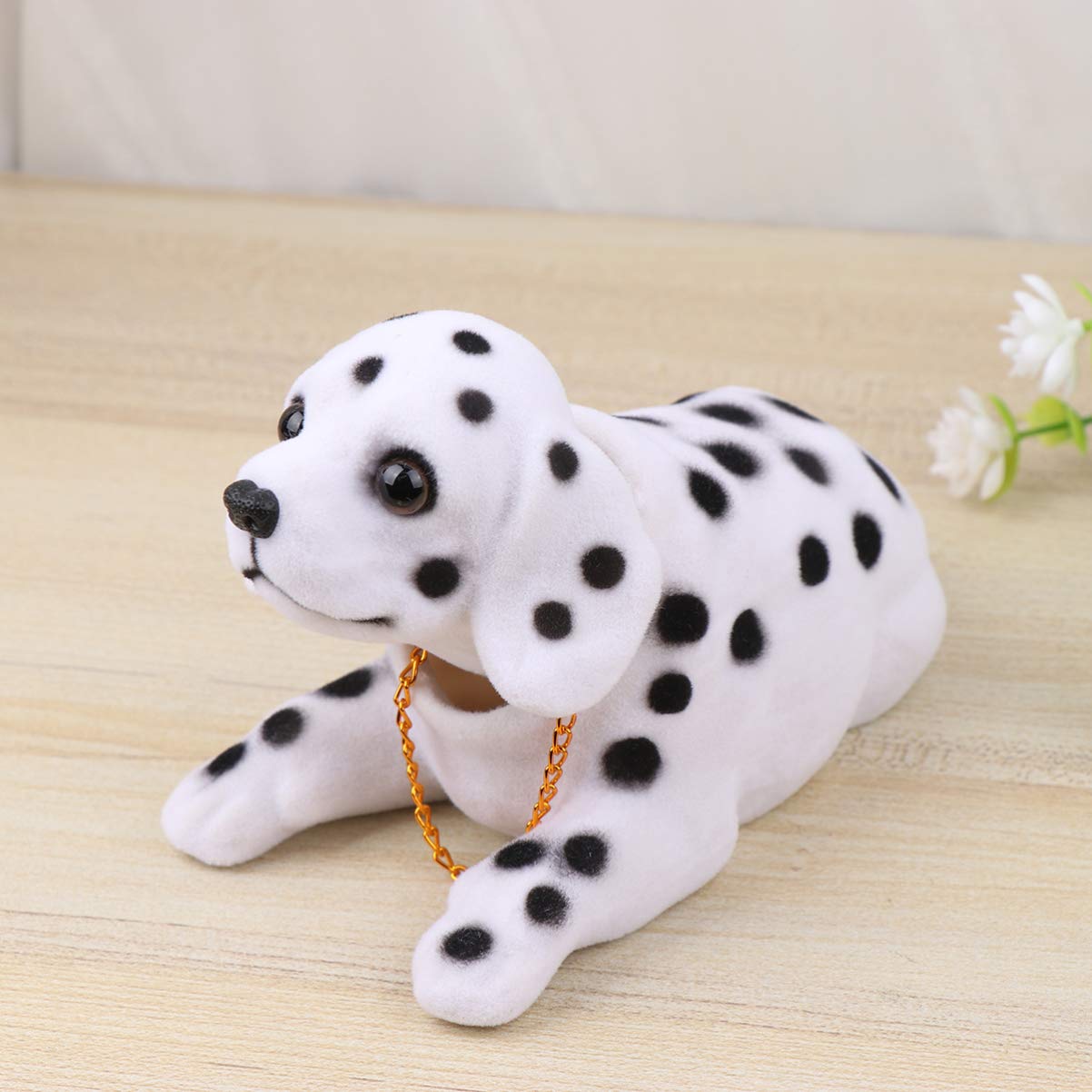 LIOOBO Car Dashboard Bobble Shaking Head Dog Doll Toy Ornaments Car Interior Decorations (Spotty Dog)