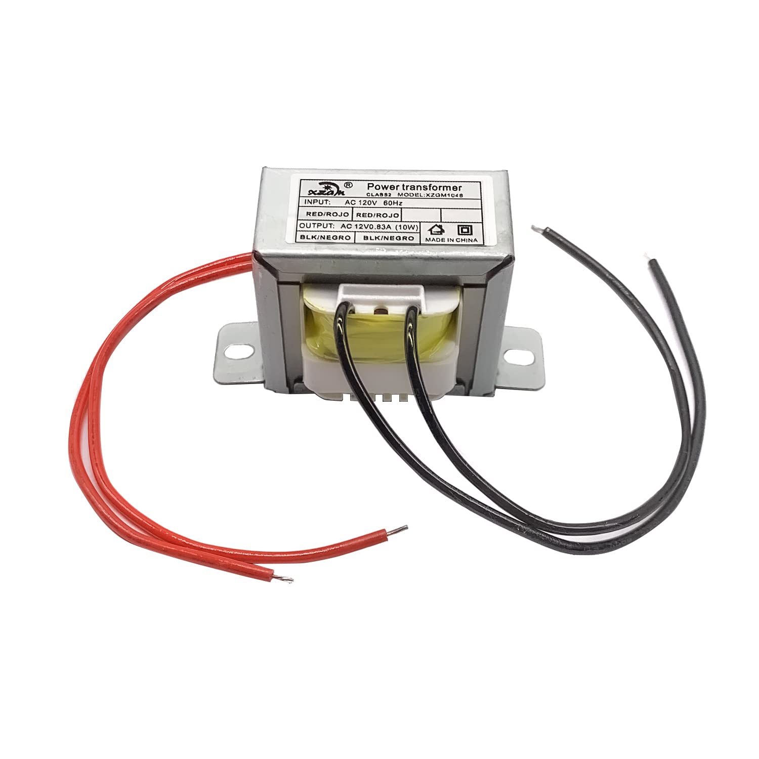 XZGm Input AC 110V -120V Output AC 12V 10VA Power Transformer for Sychronous Motor,Address Light,Fountain,Furnace,Dewalt Portable jobsite Radio,Speaker Protection Circuit。