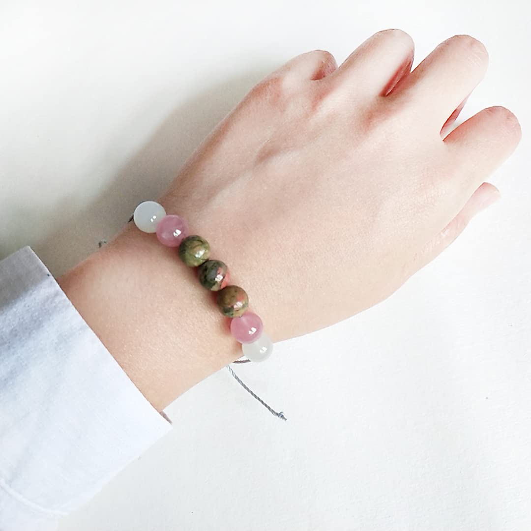 LFaize Fertility Bracelet, Rose Quartz Bracelet, Bead Adjustable Pregnancy Bracelet, Unakite, Rose Quartz Bracelet, Meditation Bracelets, Moonstone