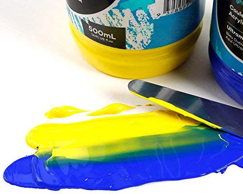Mont Marte Signature Acrylic Color Paint Set, 12 x 16.9oz (500ml), Semi-Matte Finish, 12 Colors, Suitable for Canvas, Wood, Fabric, Leather, Cardboard, Paper, MDF and Crafts