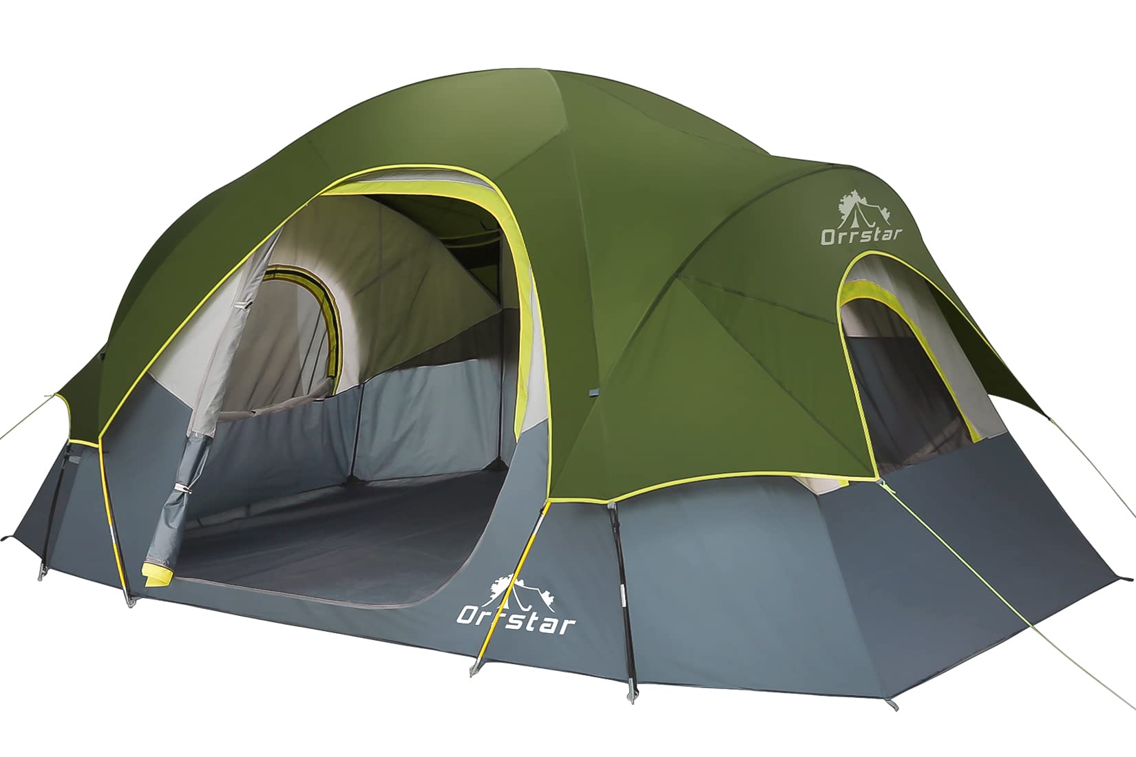 ORRSTAR 8-Person Tent for Camping Waterproof Windproof Family Tent with Top Rainfly Camping Tents Big and Large