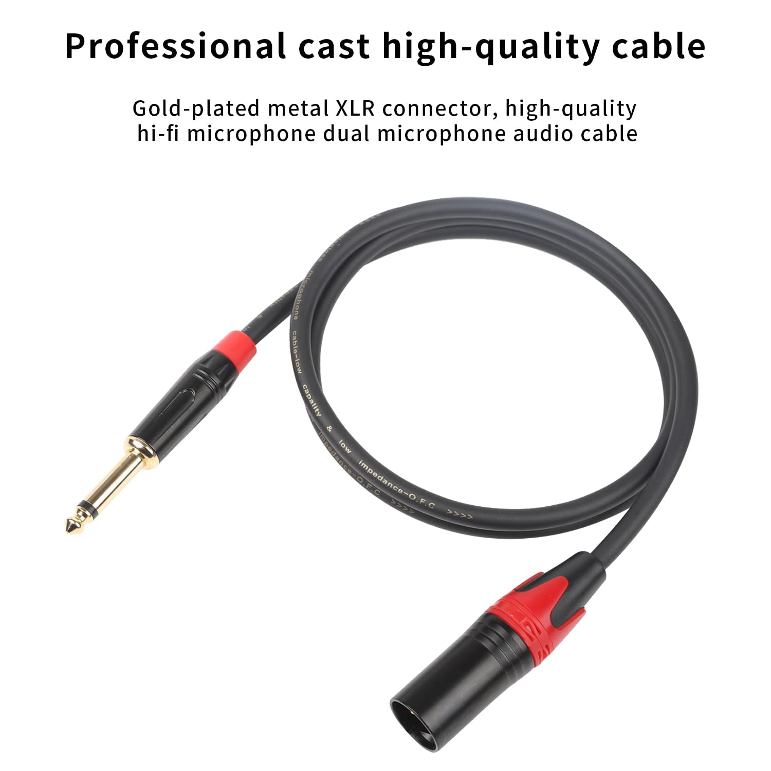 QSDXNYDC XLR Microphone Cable XLR Male to 1/4"(6.35mm) Mono Plug Interconnect Cable, Powered Speakers, Stage, DJ, Studio Sound Consoles