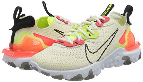 NIKE Women's Race Running Shoe, Pale Ivory Black Volt Laser Crimson, 6 us