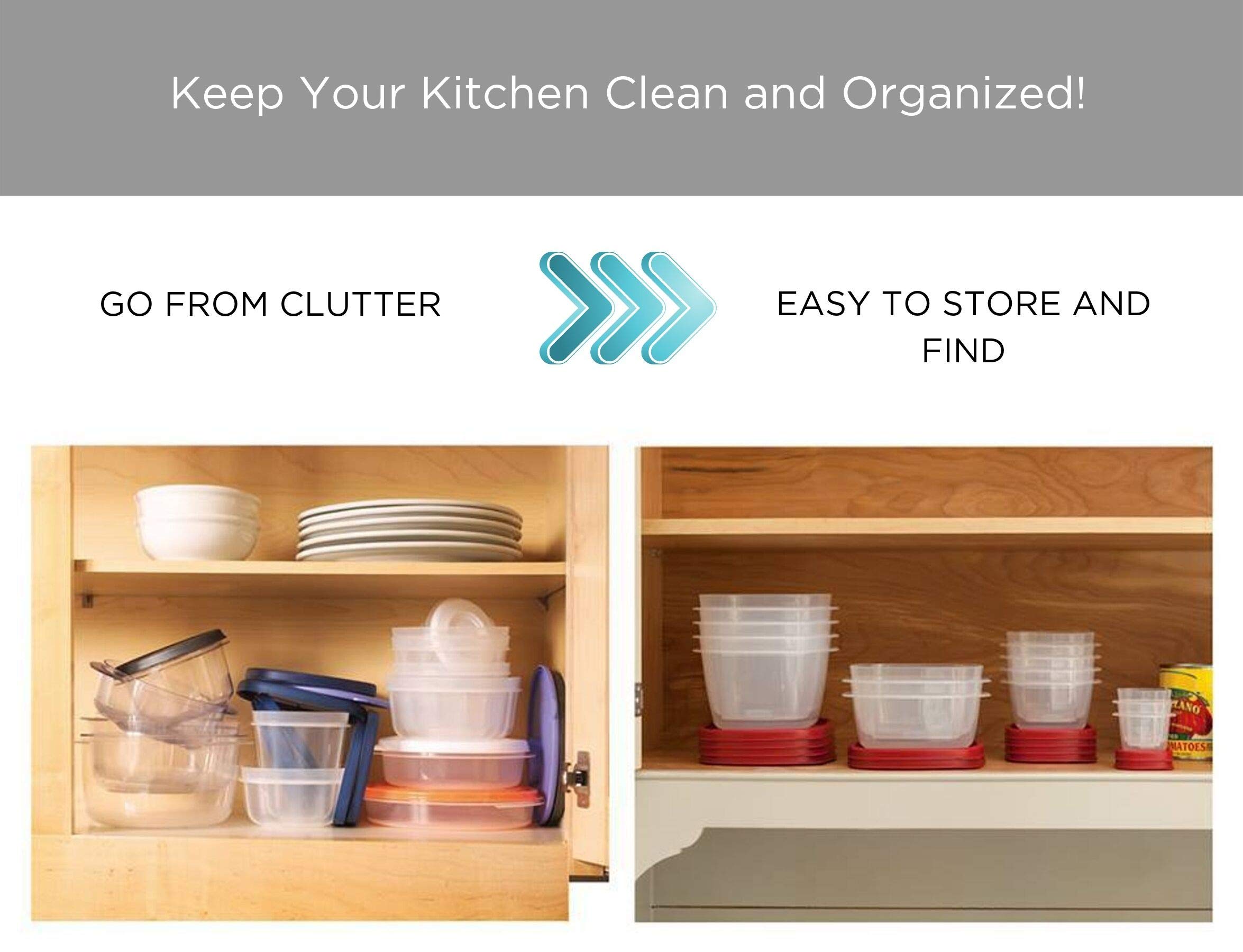 Rubbermaid Easy Find Lids Food Storage Containers with Lids - BPA-Free Durable Plastic Food Containers Great for Home, School, Travel - Freezer, Microwave, and Dishwasher Safe - 28 Piece Set - Red