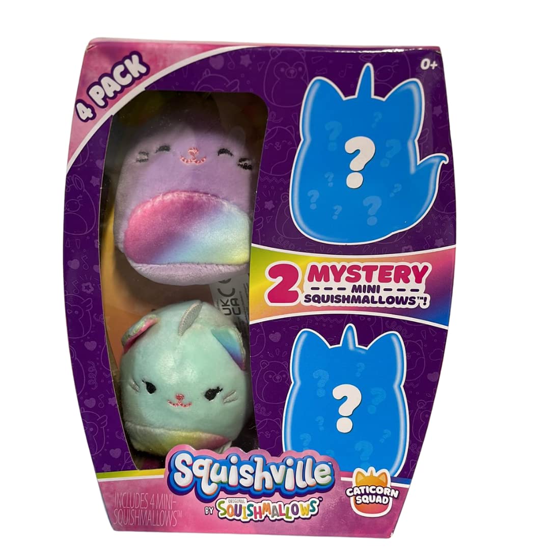 Official KellyToy SQM0229 Squishville by Squishmallow Caticorn Squad 4-Pack…