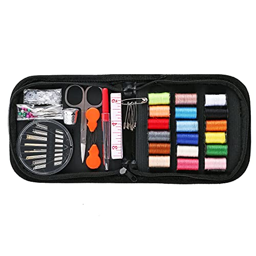 Mini Travel Sewing Kit, AUERVO DIY Premium Sewing Supplies,Basic Sewing kit for Adults,Beginners,Home,Emergency Filled with Repair kit and Sewing Needles,Thread,Scissors,Thimble,Tape Measure etc