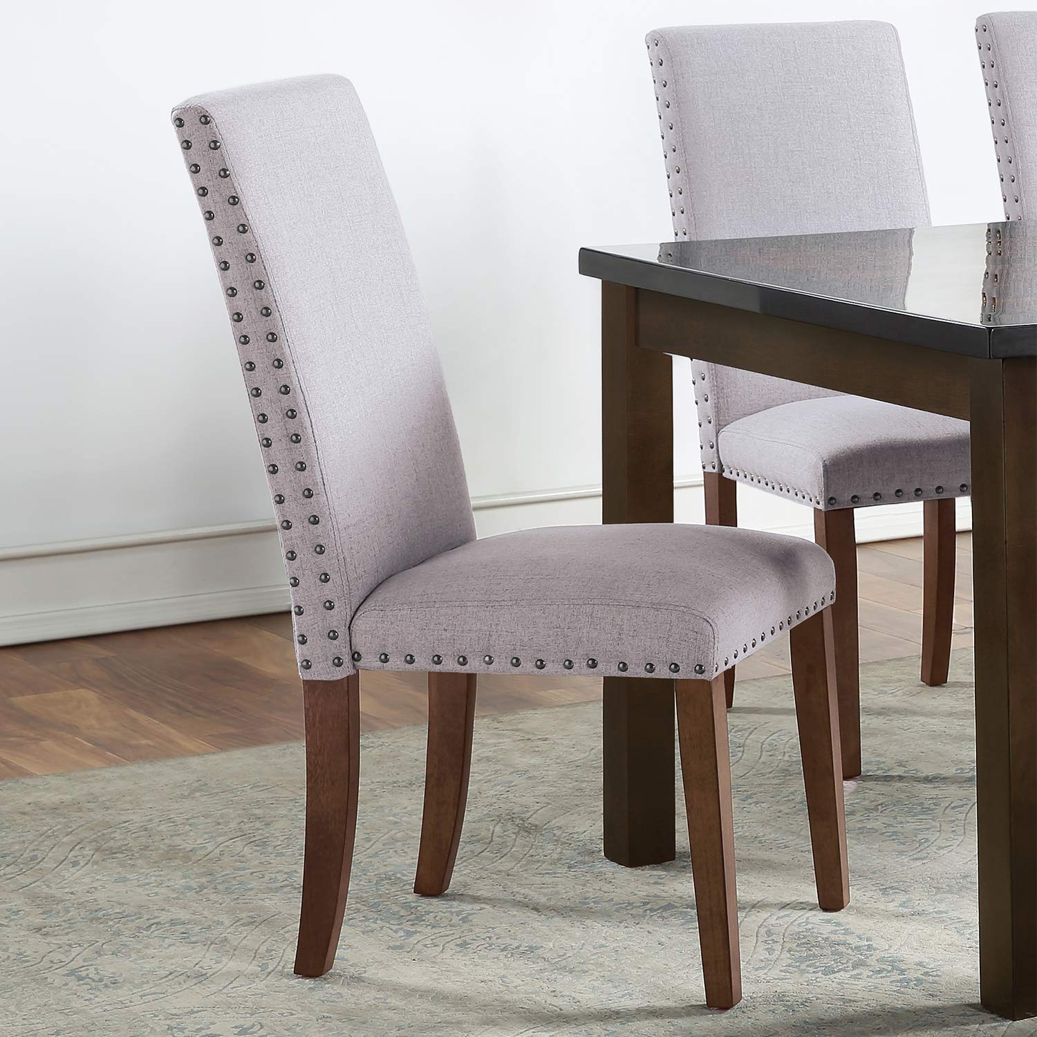 Merax Dining Chairs Dining Room Chairs - Kitchen Chairs Solid Wood Tufted Parsons Dining Chair Set of 2, Easy to Assemble